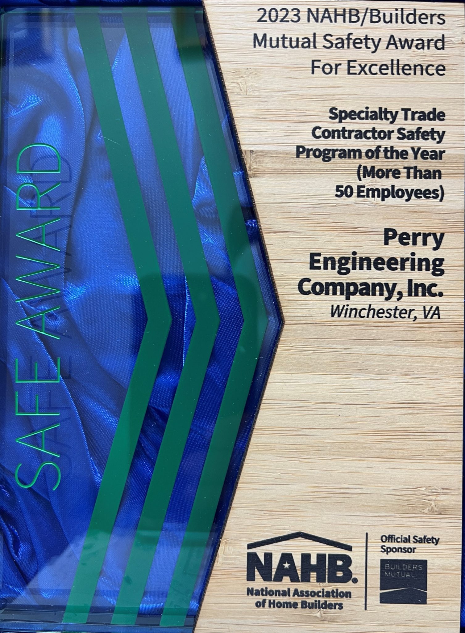 2023 NAHB/BUILDERS MUTUAL SAFETY AWARD FOR EXCELLENCE | Perry ...